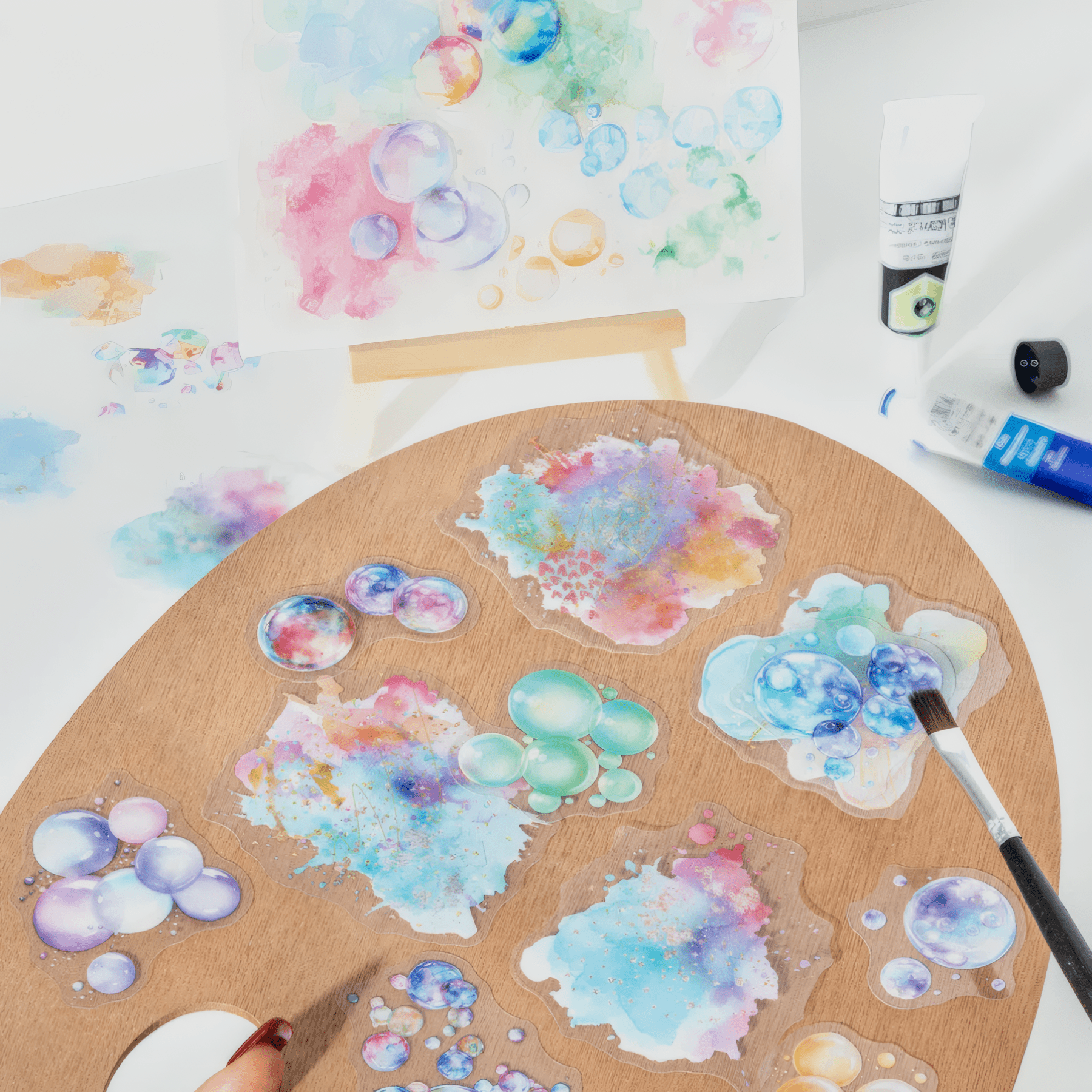Watercolor Theme Stickers, Tape & Journals – Desk Cosmos