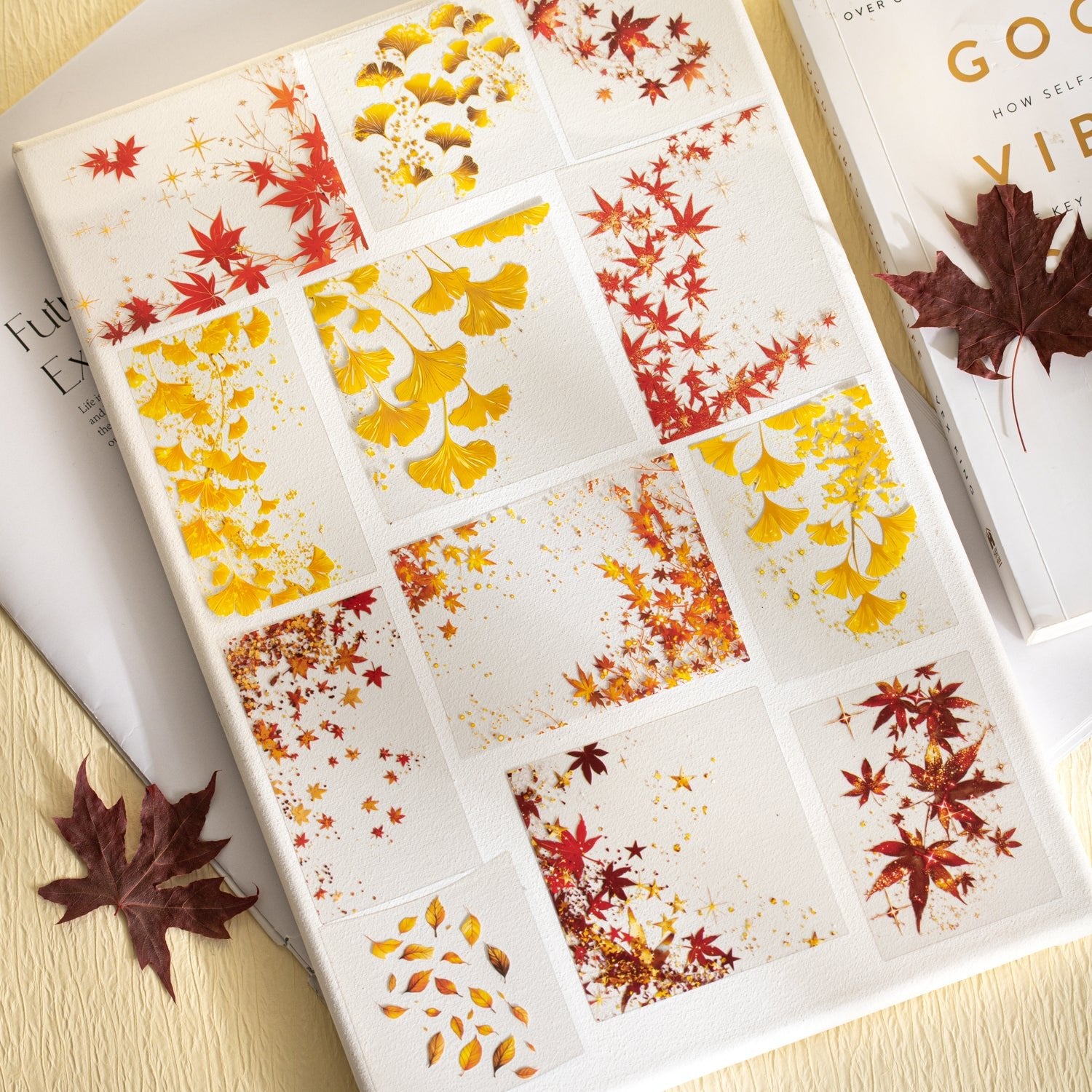Fall Leaves Decorative PET Stickers for Journals – Desk Cosmos