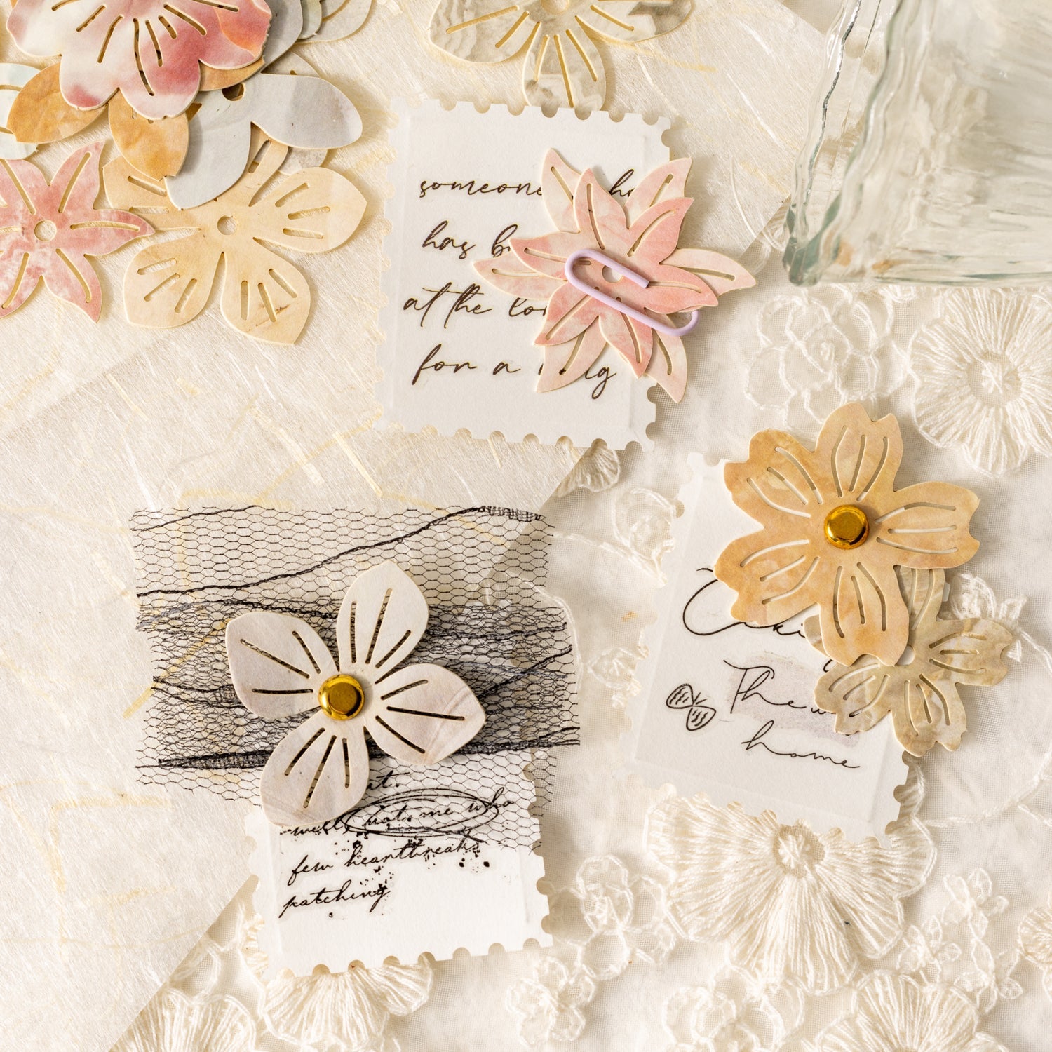 Cherish Flowers Background Paper Floral Embossed for Scrapbooking – Desk Cosmos