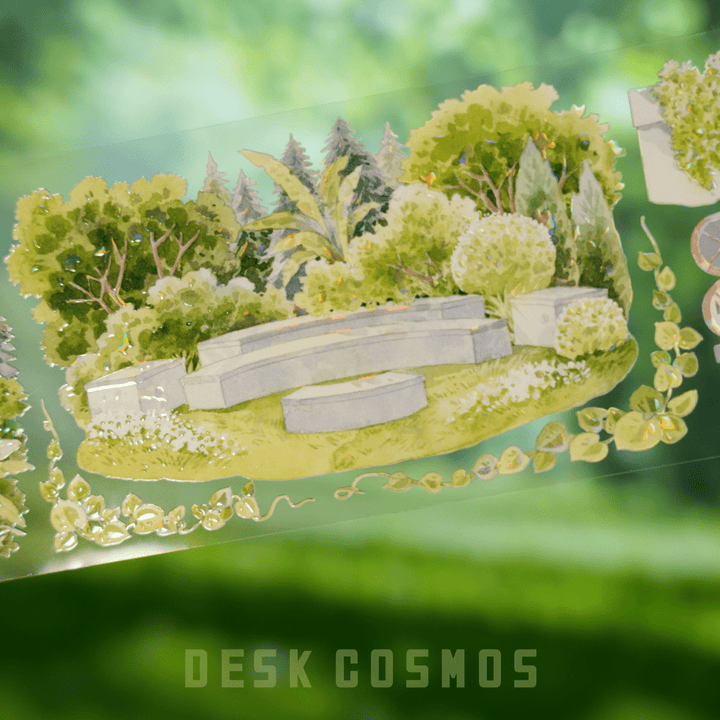 Lush Summer Campus Scene PET Tape - Desk Cosmos