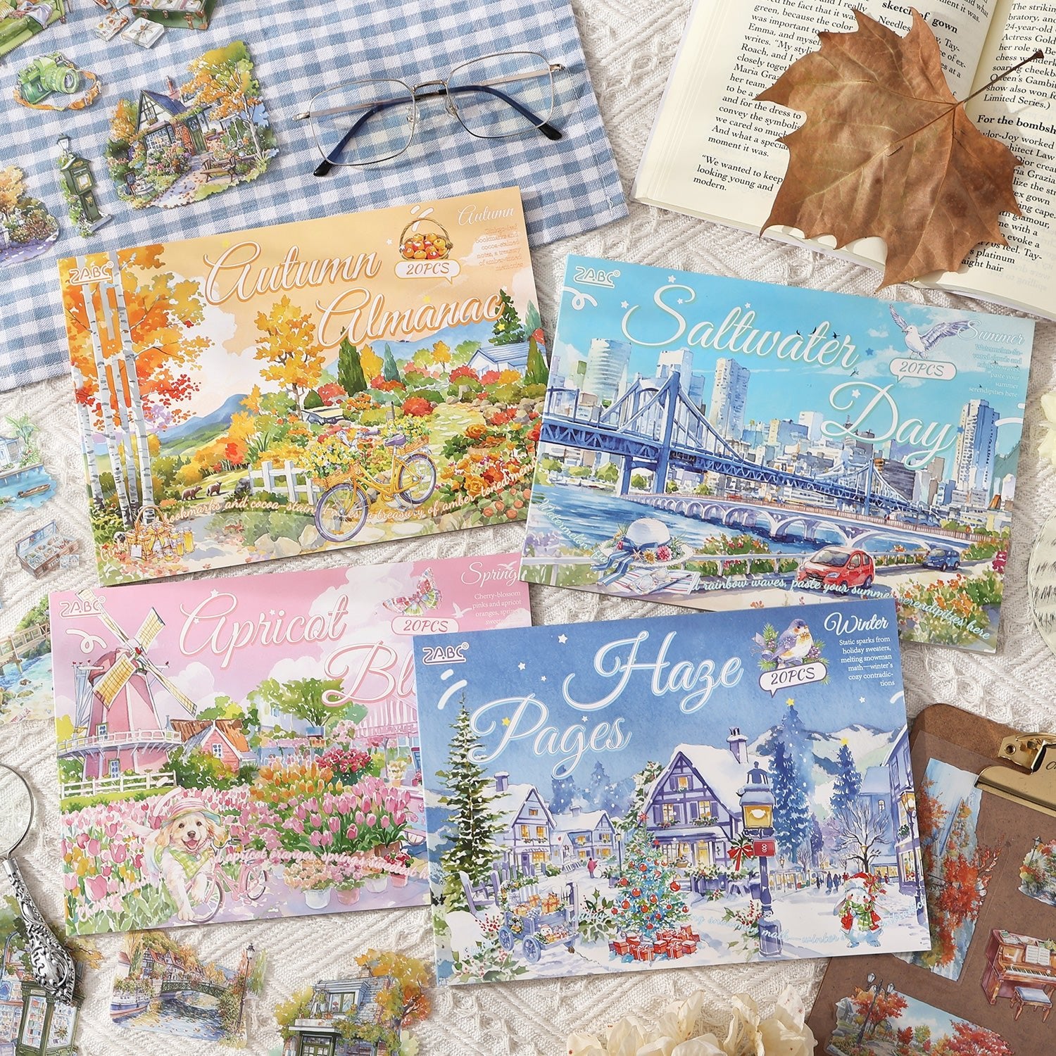 Four Seasons Scenery Journal PET Stickers - Desk Cosmos