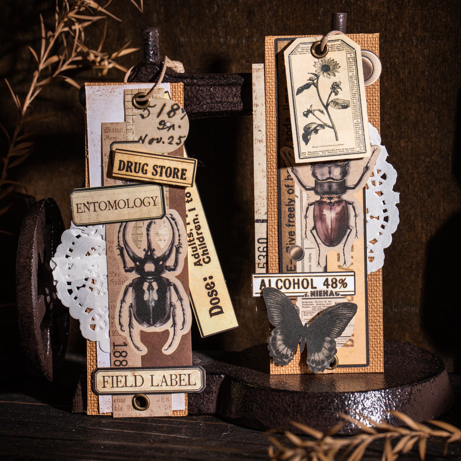 Vintage Stickers – Film, Insects, Frames, Butterflies, Stamps - Desk Cosmos