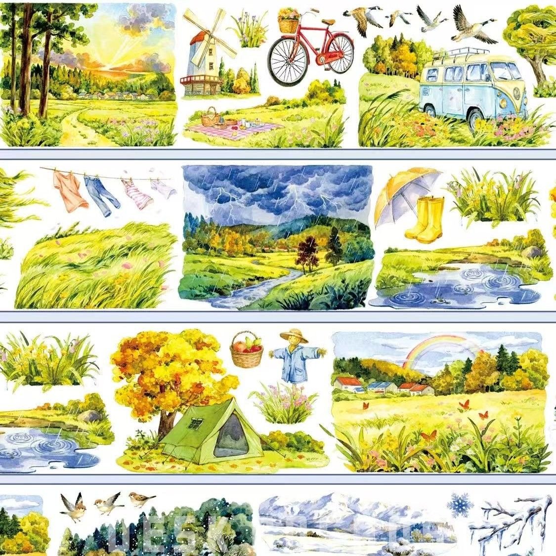 Wild Plains Changing Weather Scenery Tape - Desk Cosmos