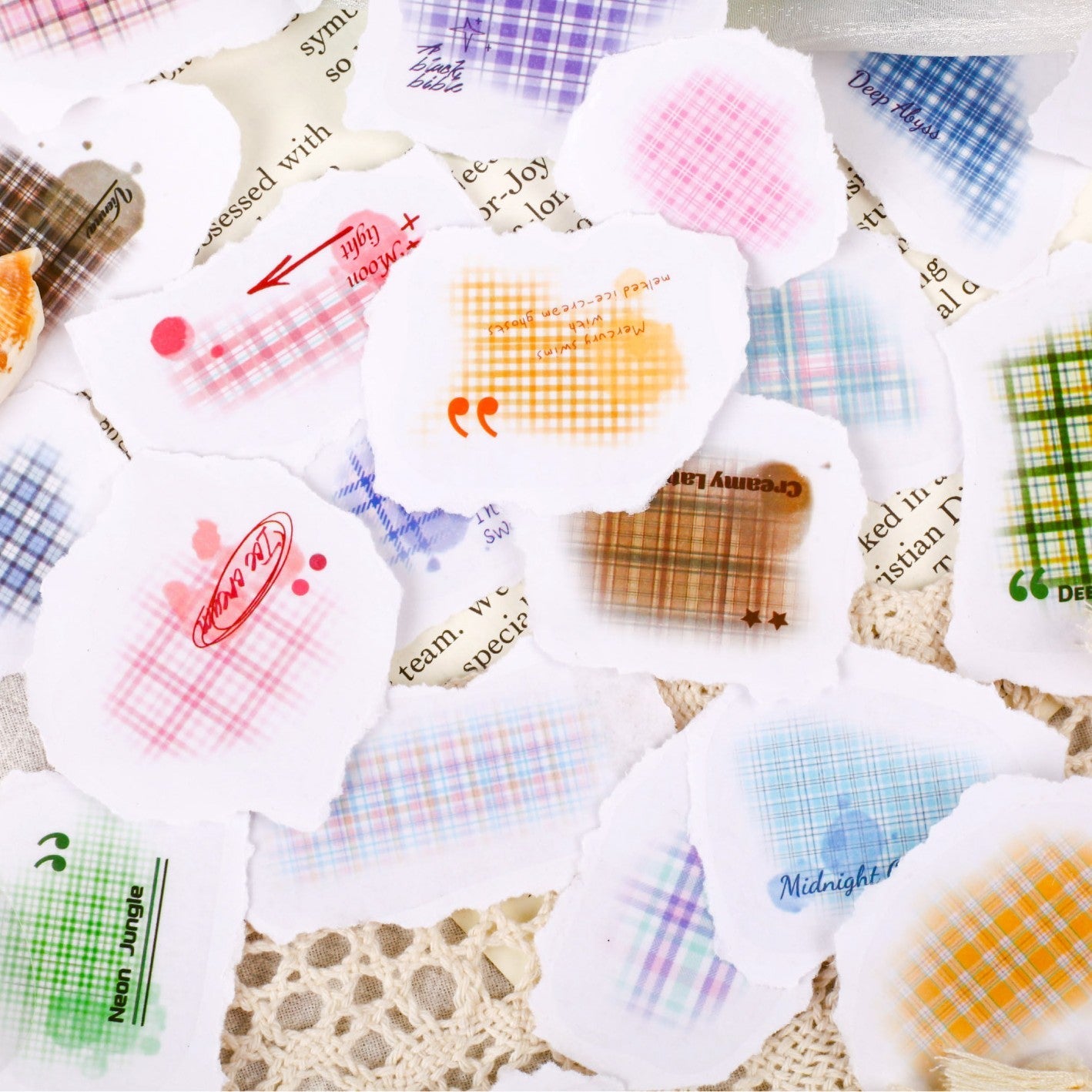 Cute Grid PET Stickers Background Set - Desk Cosmos