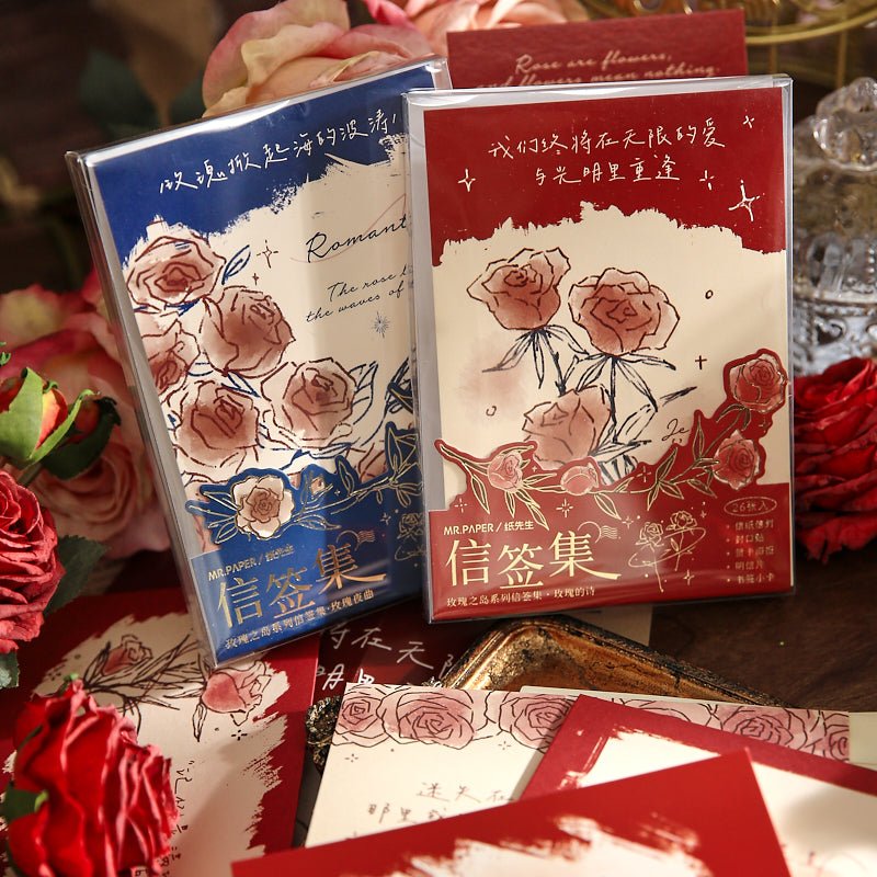 Rose Island Vintage Floral Stationery Set Elegant Letter Paper Gift ...