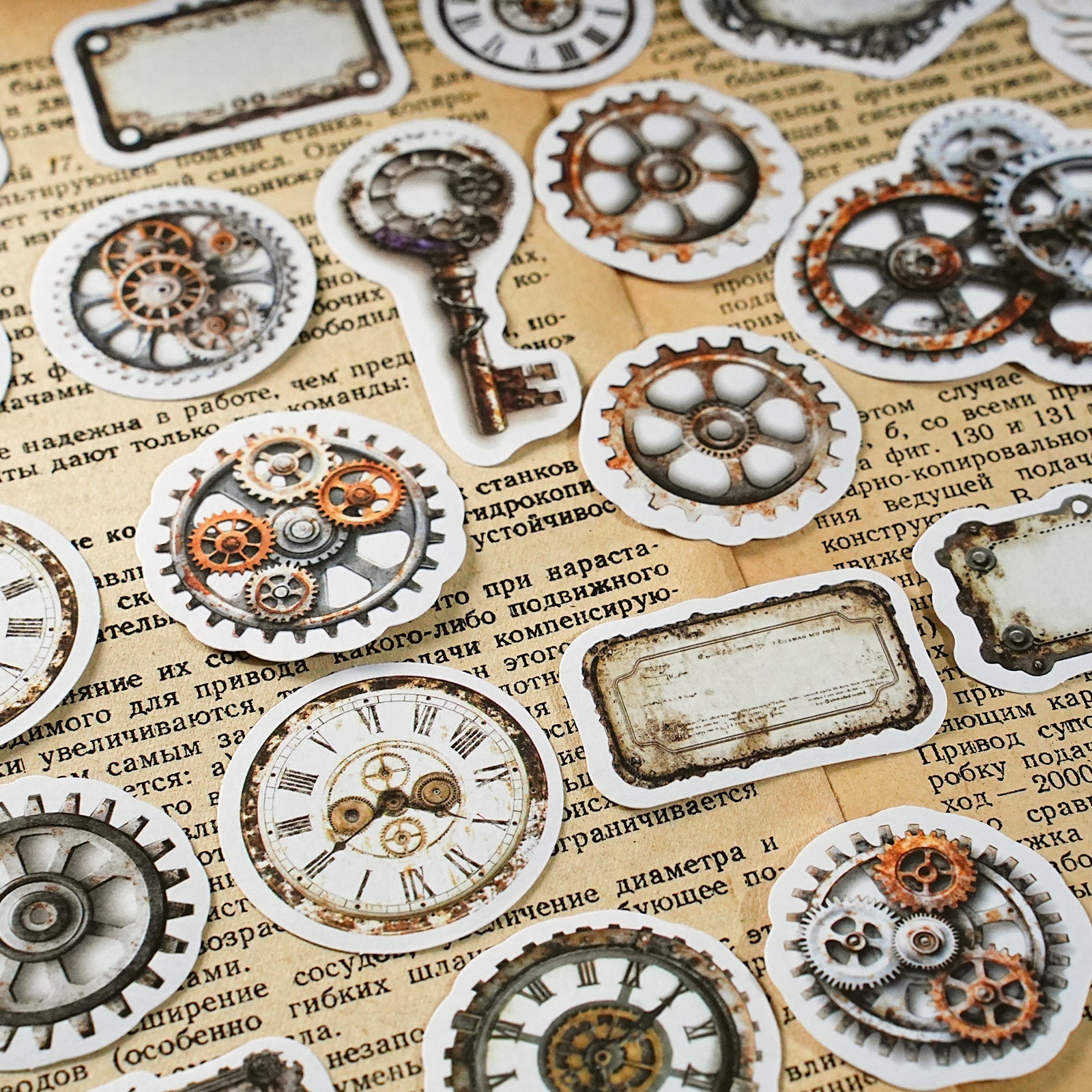 Steampunk Stickers Punk Era Series Retro Gears - Desk Cosmos