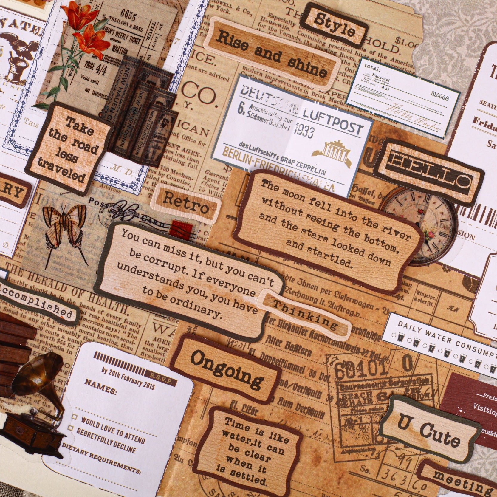 Text Stickers Whisper Series Retro Pack – Desk Cosmos